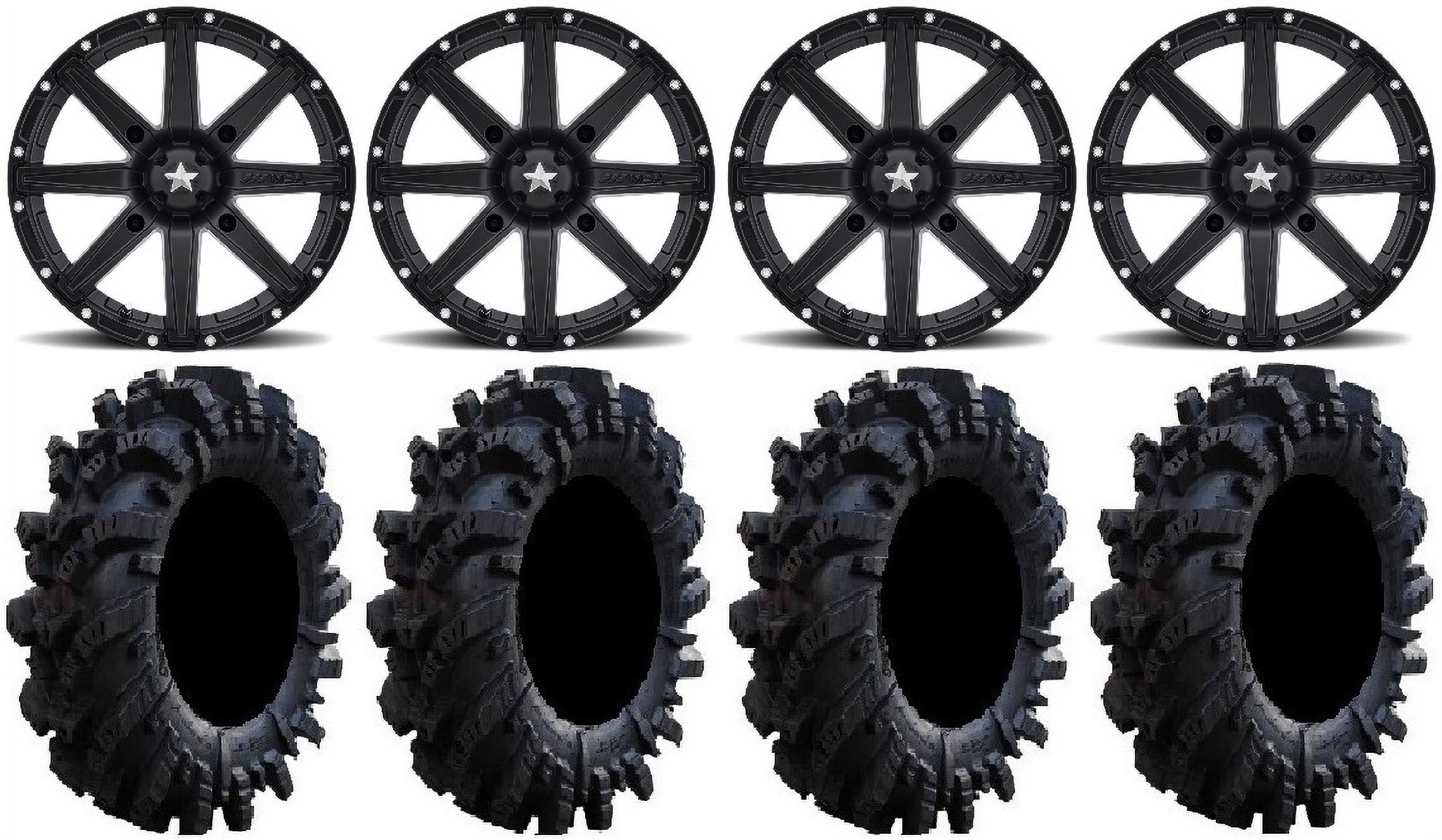 MSA Black Clutch 14" ATV Wheels 30" Intimidator Tires Can-Am Commander ...