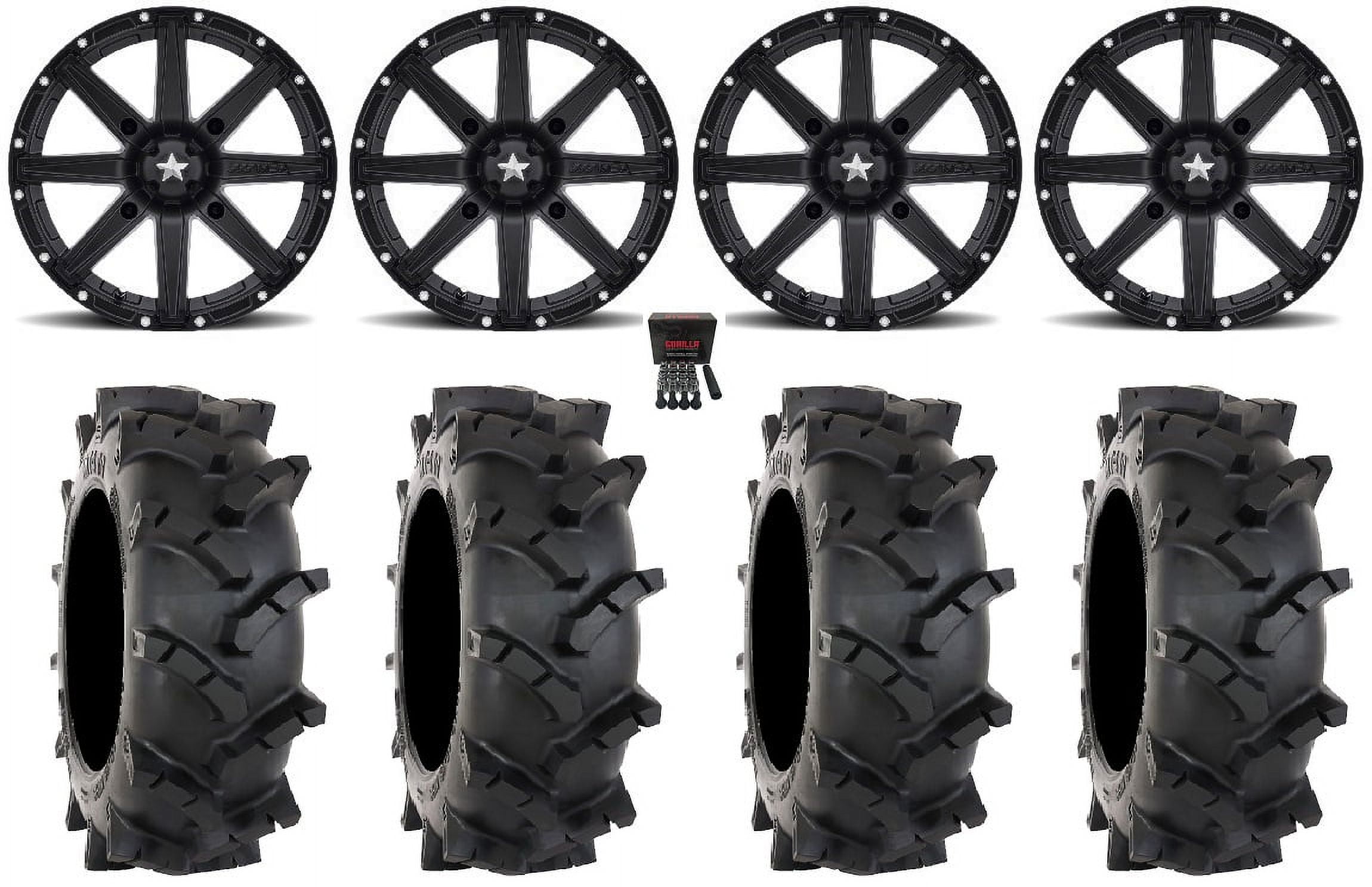 MSA Black Clutch 14" UTV Wheels 28" BFG KM3 Tires Polaris RZR XP 1000 / PRO XP / Ranger XP 900/ ...