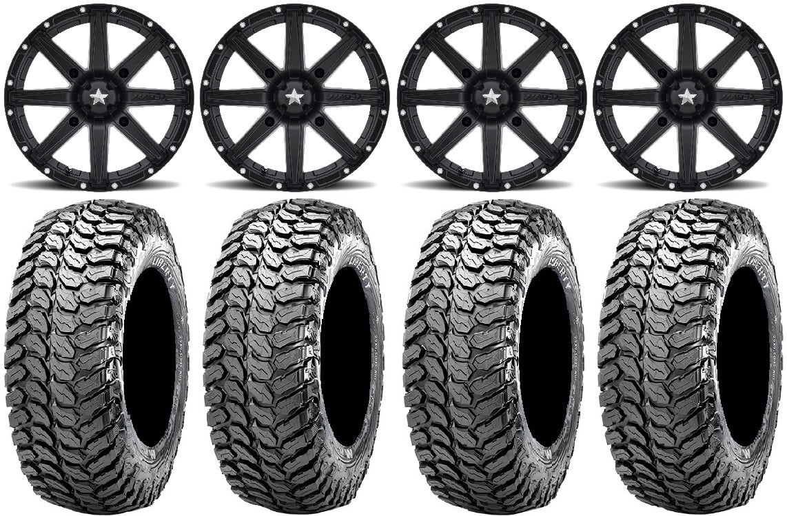 MSA Black Clutch 14" UTV Wheels 30" Liberty Tires Yamaha Viking ...