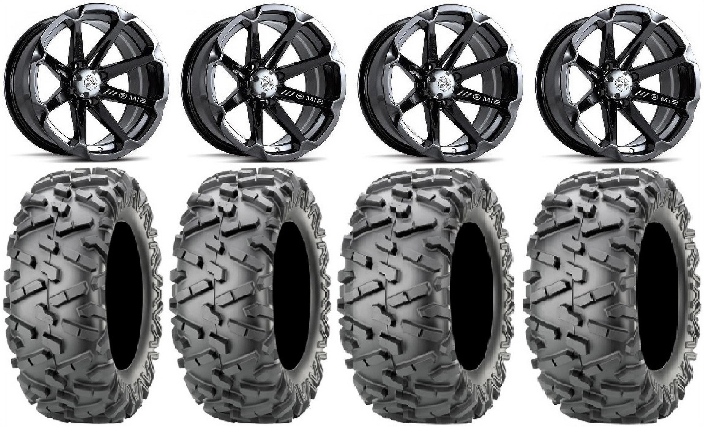 MSA Black Diesel 14" UTV Wheels 27" BigHorn 2.0 Tires Yamaha Viking ...