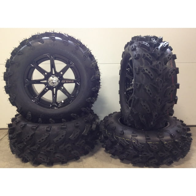 MSA Black Diesel 14" UTV Wheels 27" Swamp Lite Tires Honda Pioneer ...