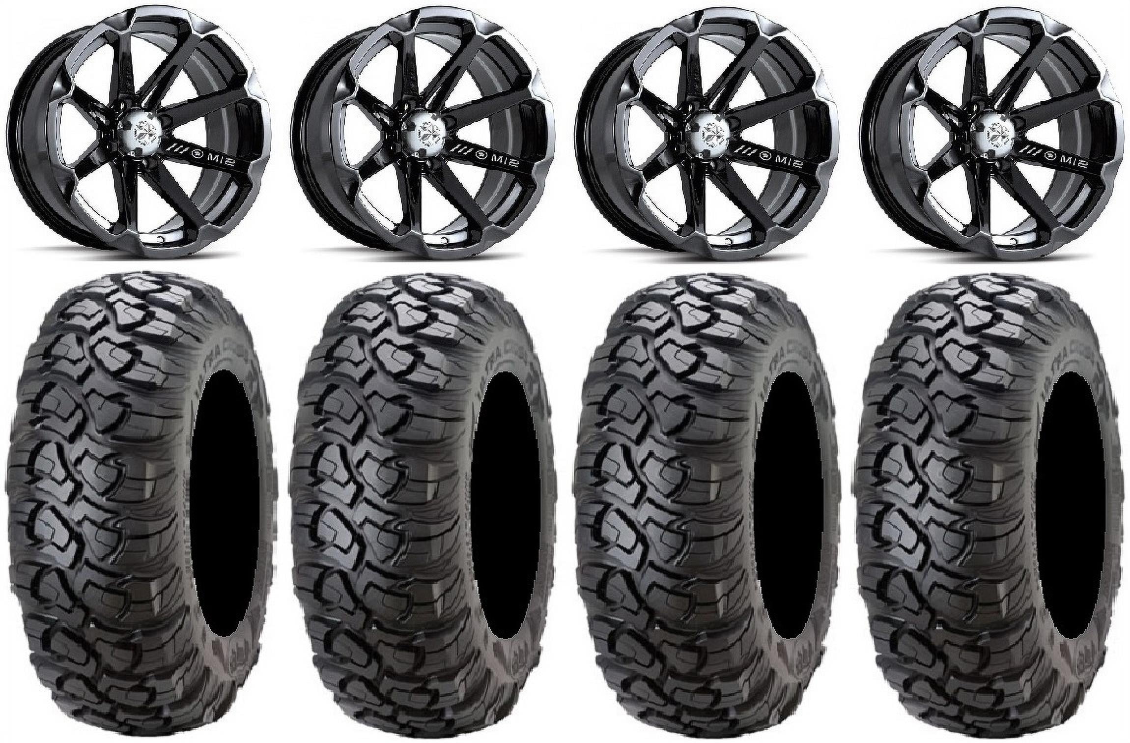 MSA Black Diesel 14" UTV Wheels 27" Ultracross Tires Kawasaki Teryx ...