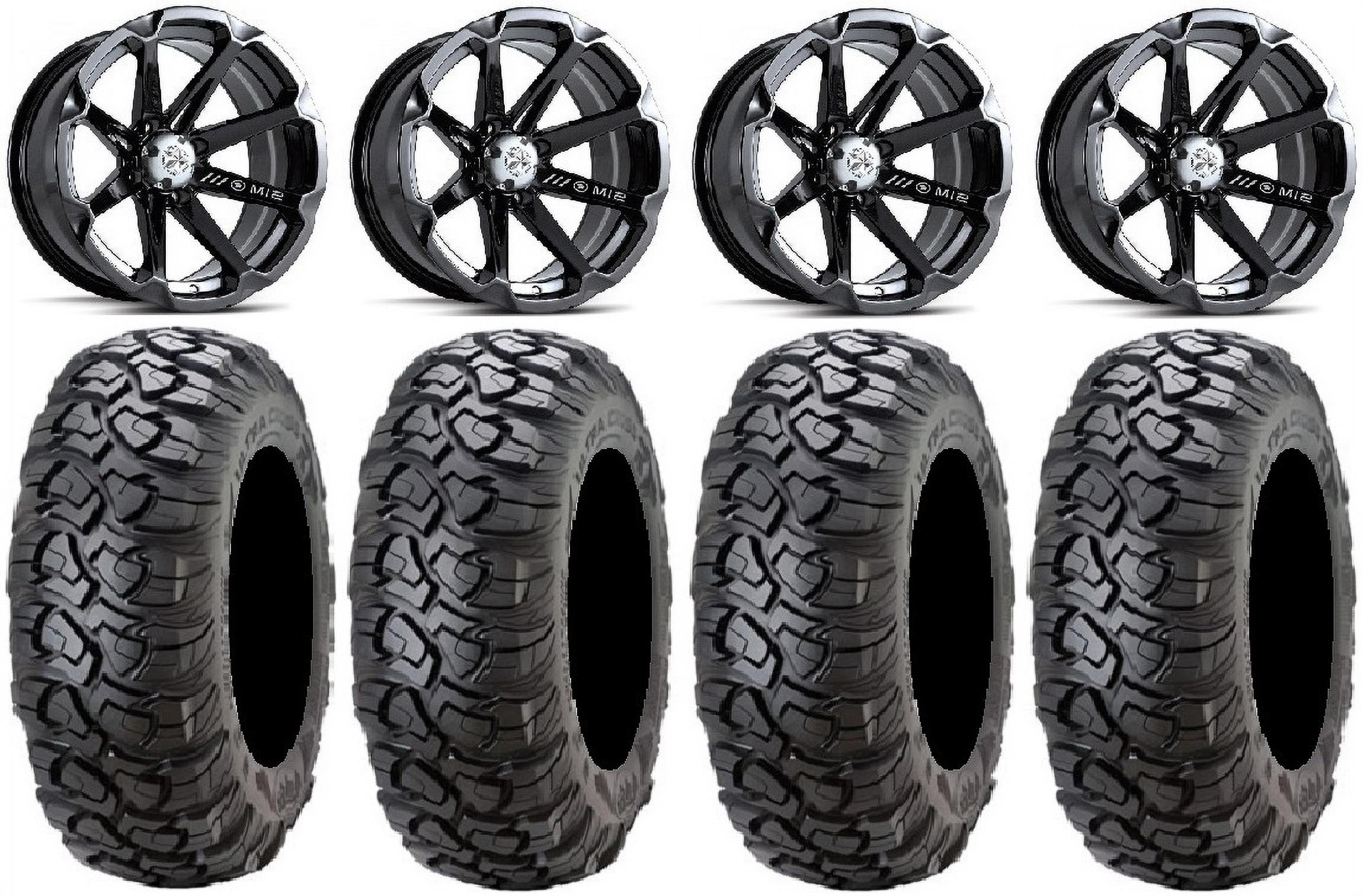 MSA Black Diesel 14" UTV Wheels 27" Ultracross Tires Yamaha Viking ...