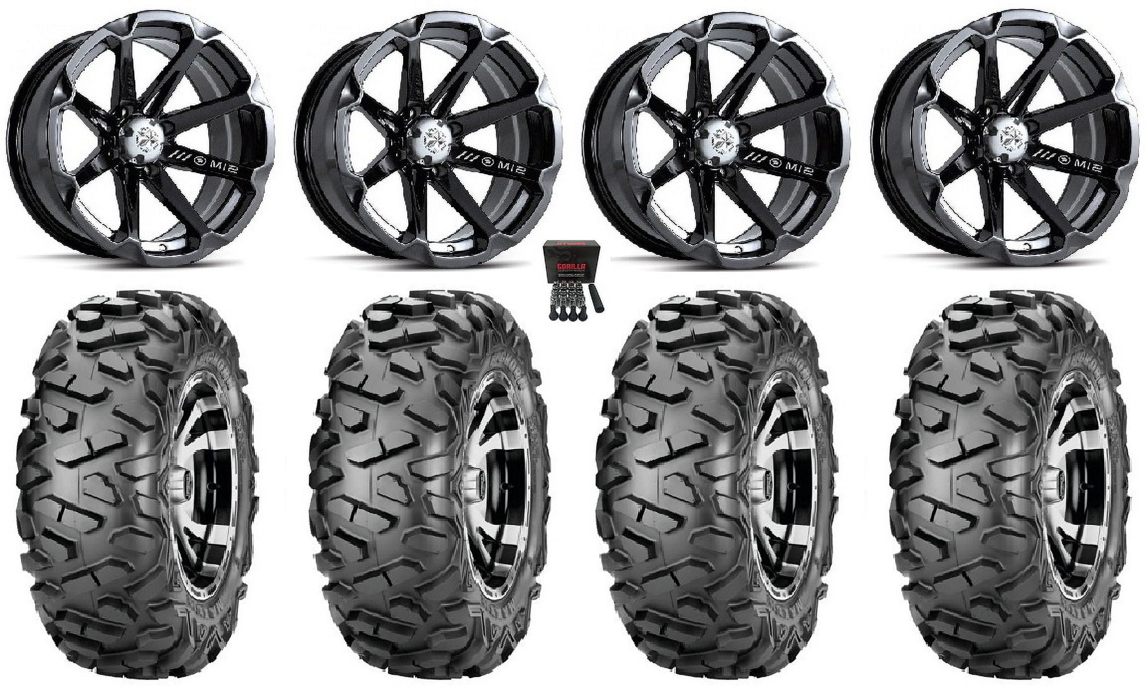 MSA Black Diesel 14" UTV Wheels 28" BigHorn Tires Yamaha Viking ...