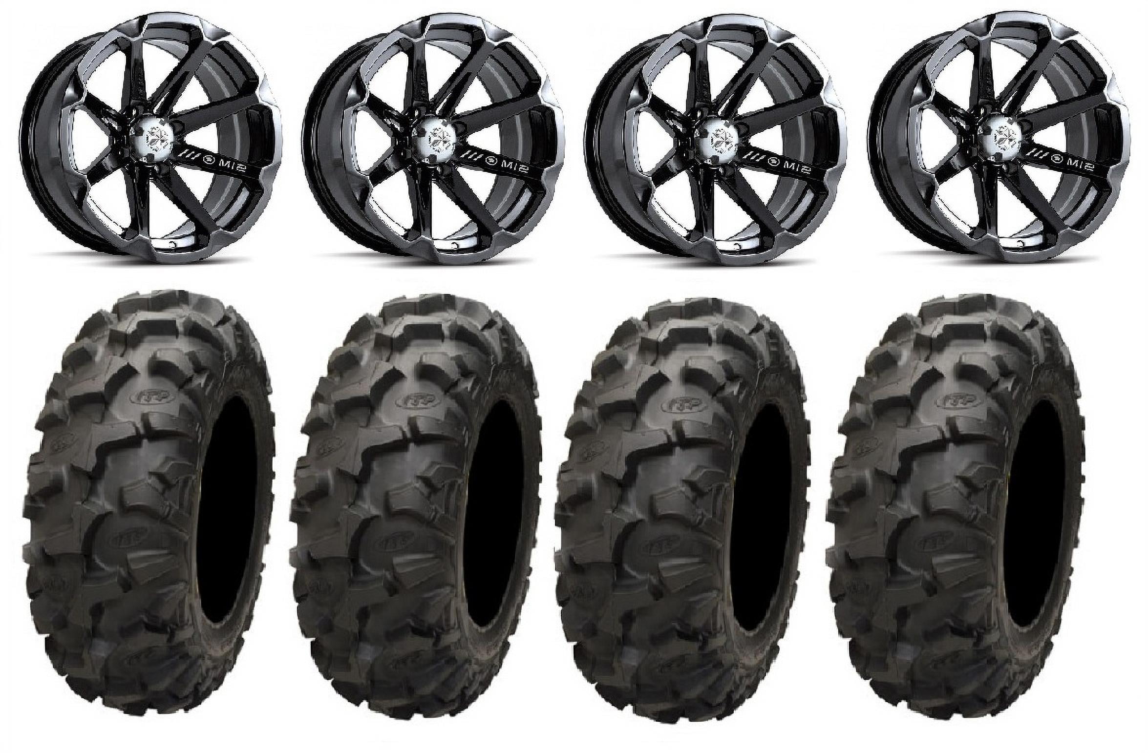 MSA Black Diesel 14" UTV Wheels 30" Blackwater Tires Yamaha Viking ...