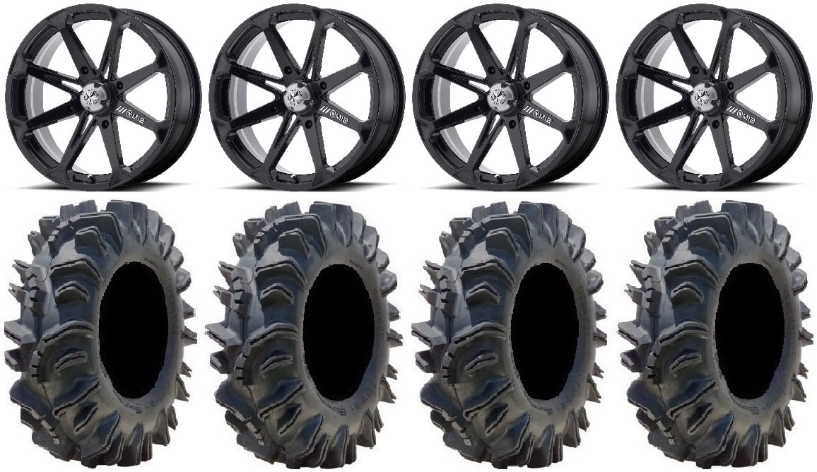 MSA Black Diesel 18" UTV Wheels 34" Terminator Tires Can-Am Maverick X3 ...