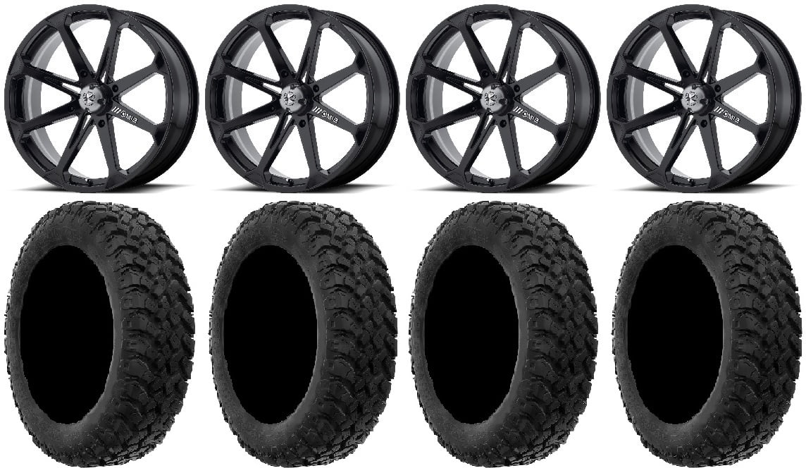 MSA Black Diesel 20" ATV Wheels 34" MotoHammer Tires Sportsman RZR ...