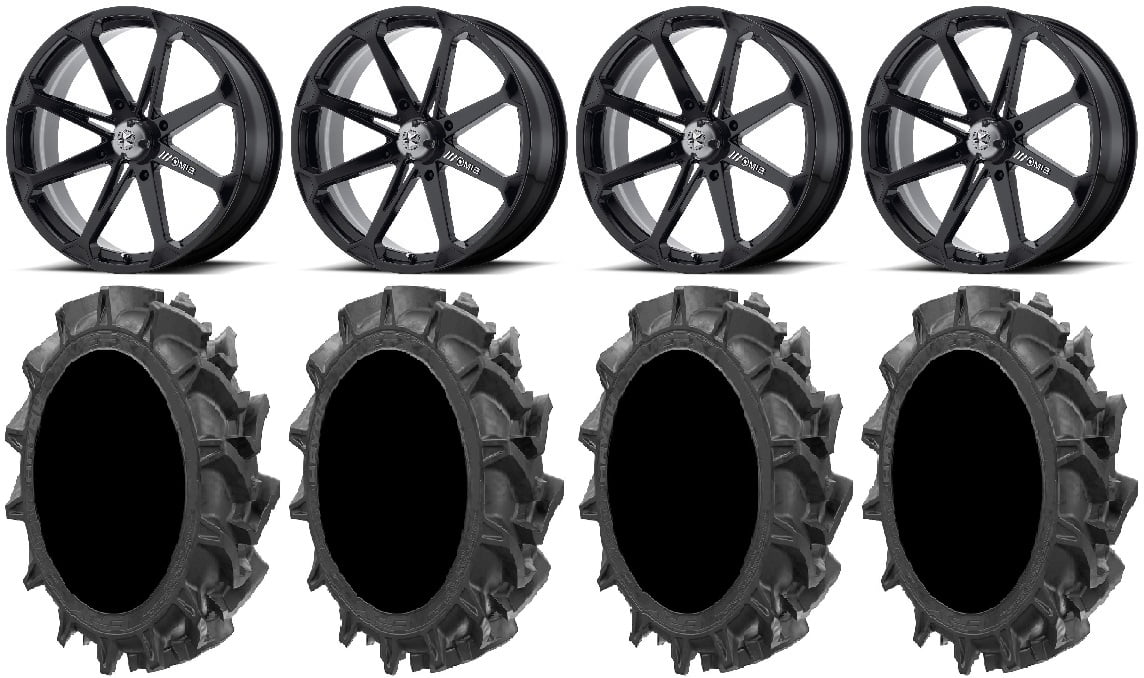 MSA Black Diesel 20" UTV Wheels 33" MotoHavok Tires Can-Am Maverick X3 ...