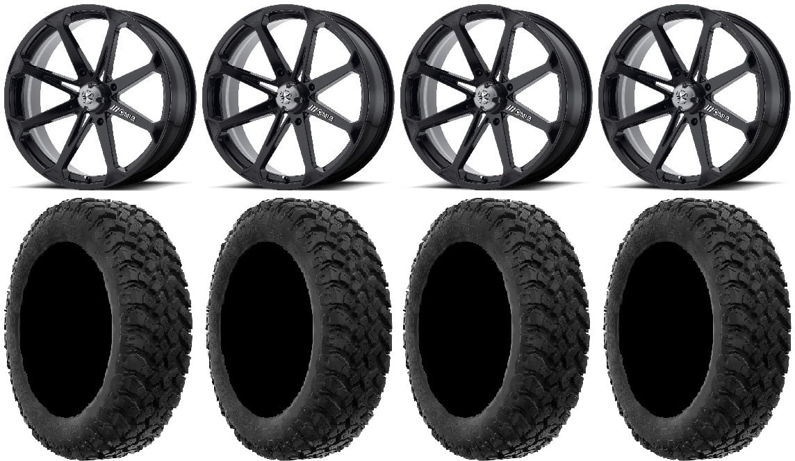 MSA Black Diesel 20" UTV Wheels 34" MotoHammer Tires Can-Am Maverick X3 ...