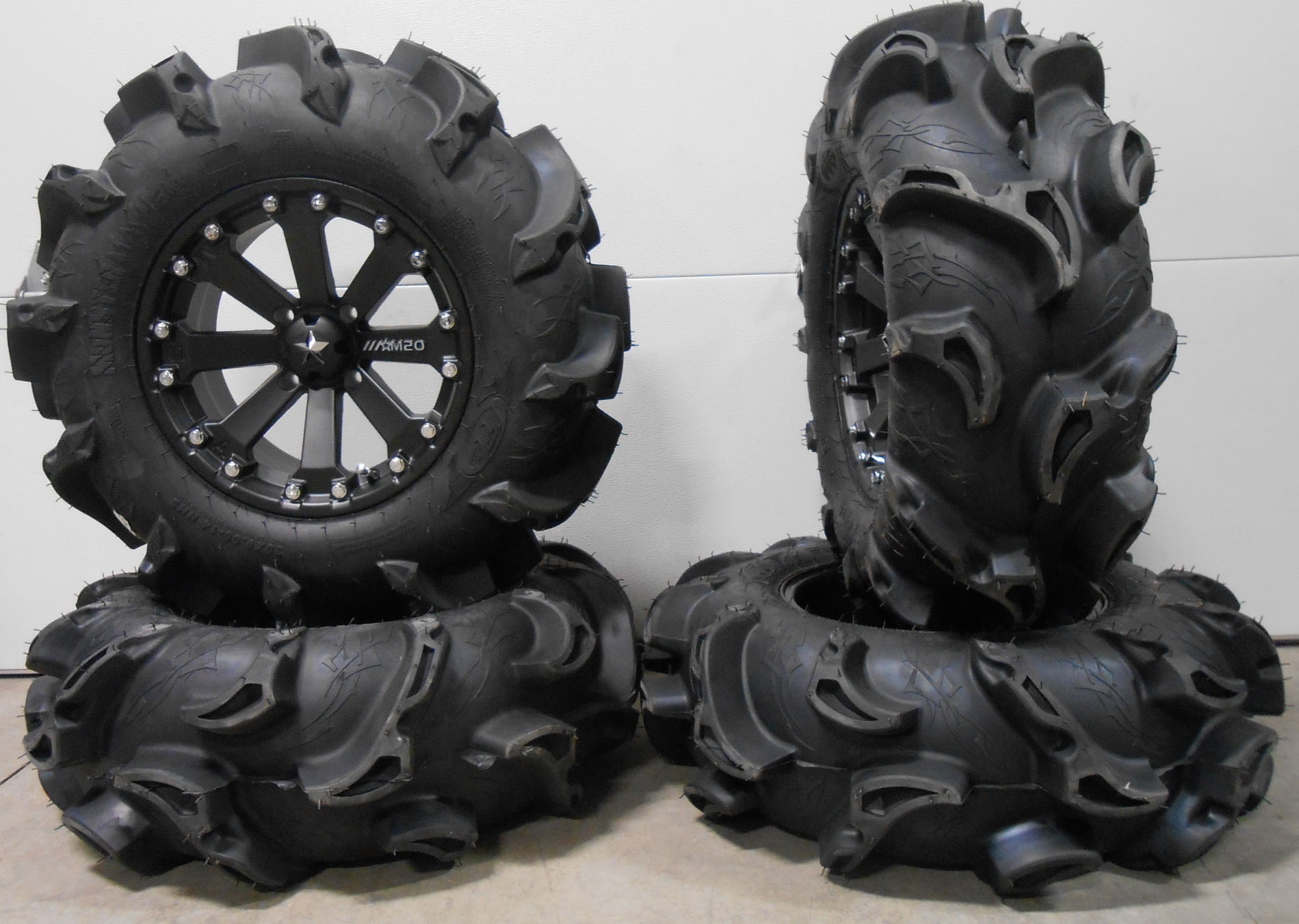 MSA Black Kore 14" ATV Wheels 30" Monster Mayhem Tires Arctic Cat TBX ...