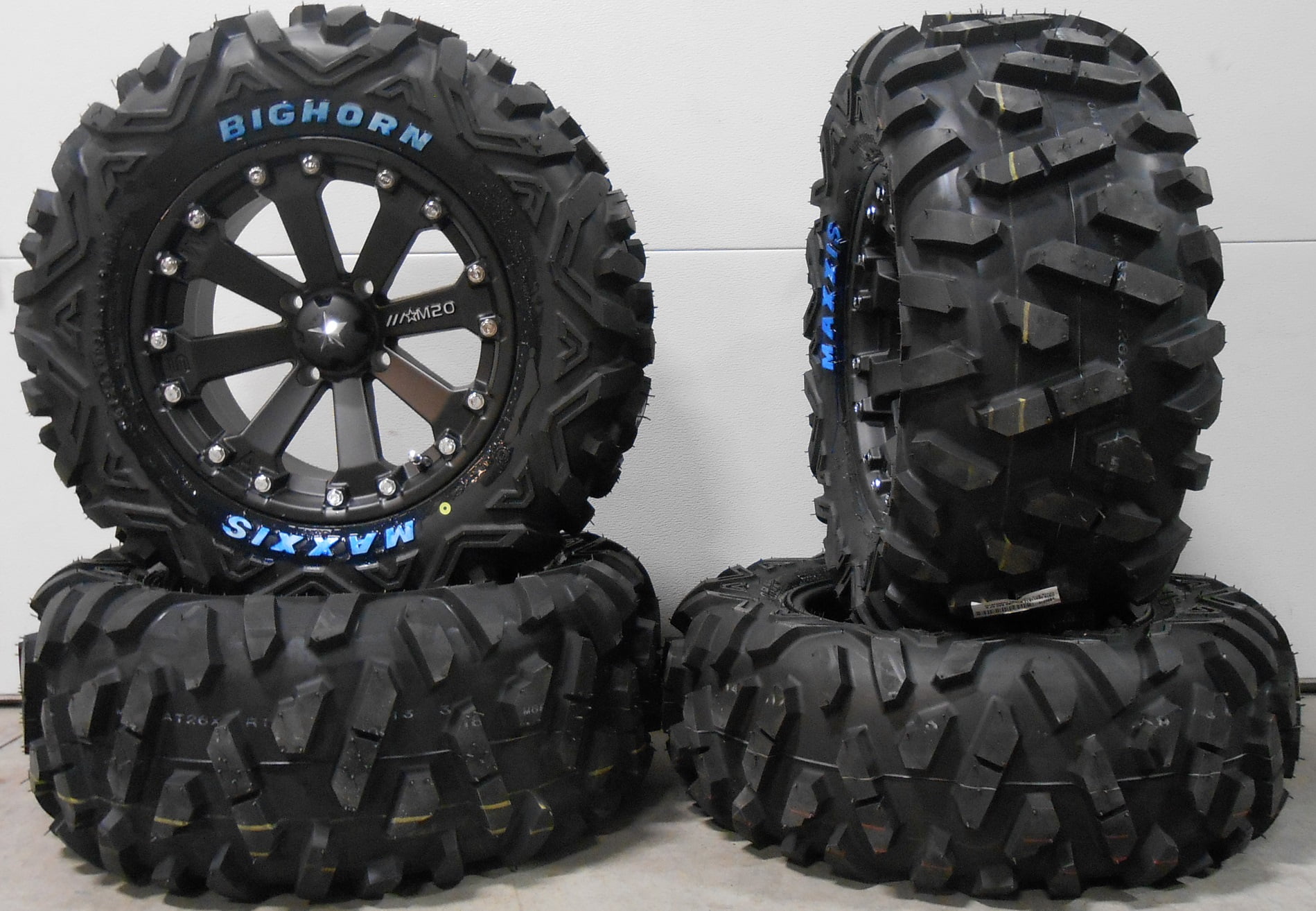 MSA Black Kore 14" UTV Wheels 26" BigHorn Tires Yamaha Viking Wolverine YXZ1000R CFMoto ZForce ...