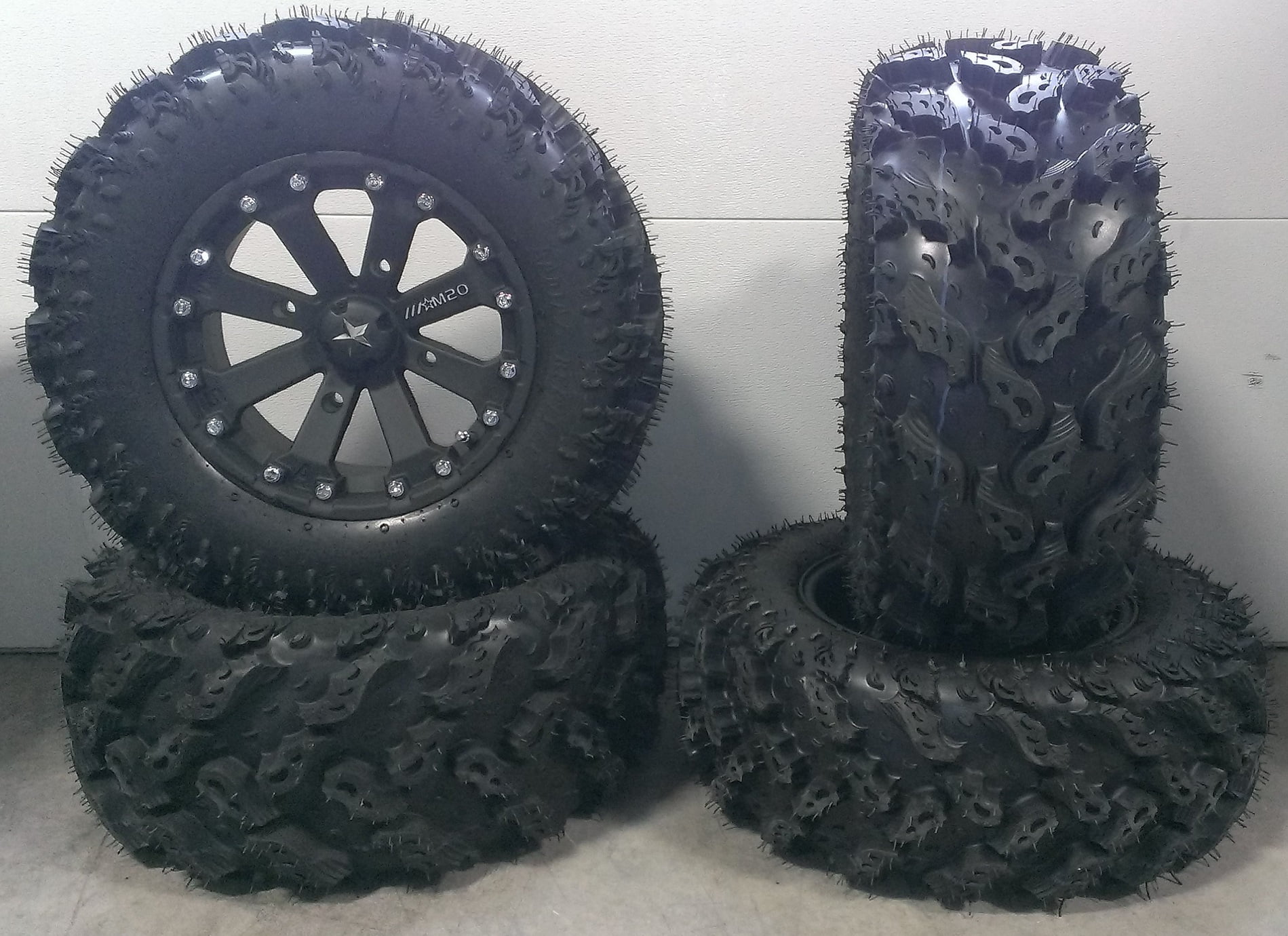 MSA Black Kore 14" UTV Wheels 26" Reptile Tires Yamaha Viking Wolverine ...