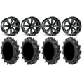 MSA Black Kore 14" UTV Wheels 28" MotoHavok Tires Polaris RZR XP 1000 ...