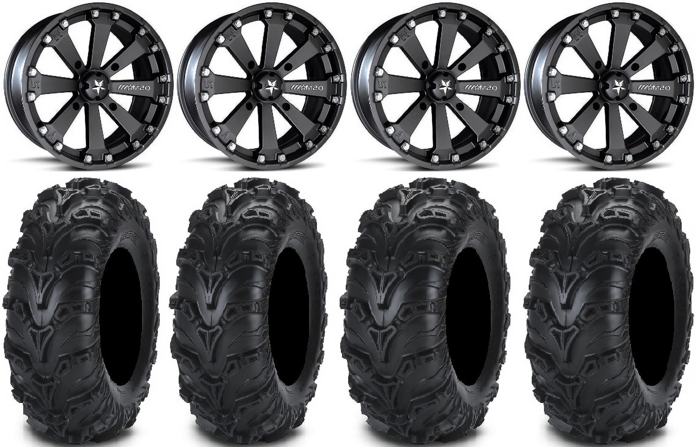 MSA Black Kore 14" UTV Wheels 28" Mud Lite II Tires Yamaha Viking ...