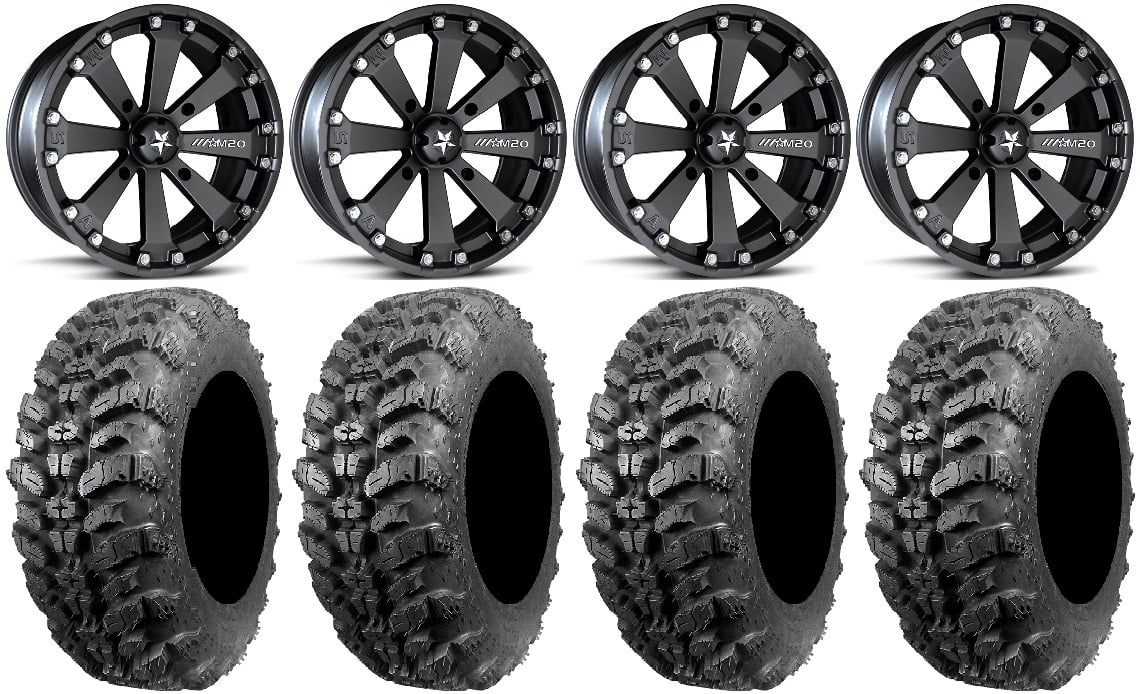 MSA Black Kore 14" UTV Wheels 30" Sniper 920 Tires Yamaha Viking Wolverine YXZ1000R CFMoto ...