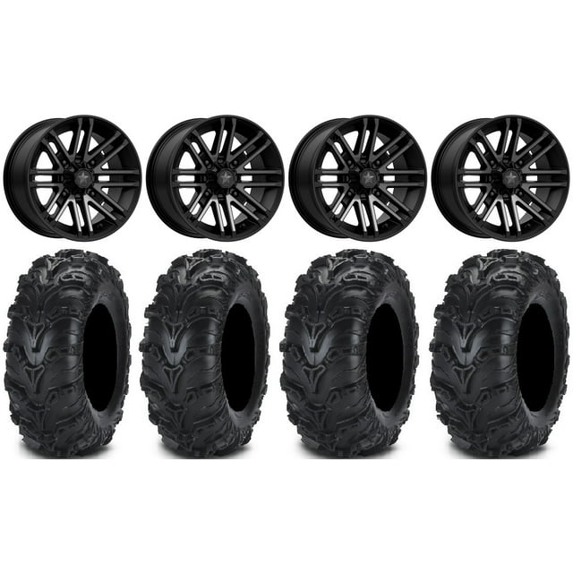 MSA Black Rogue 14" UTV Wheels 28" Mud Lite II Tires Yamaha Viking ...