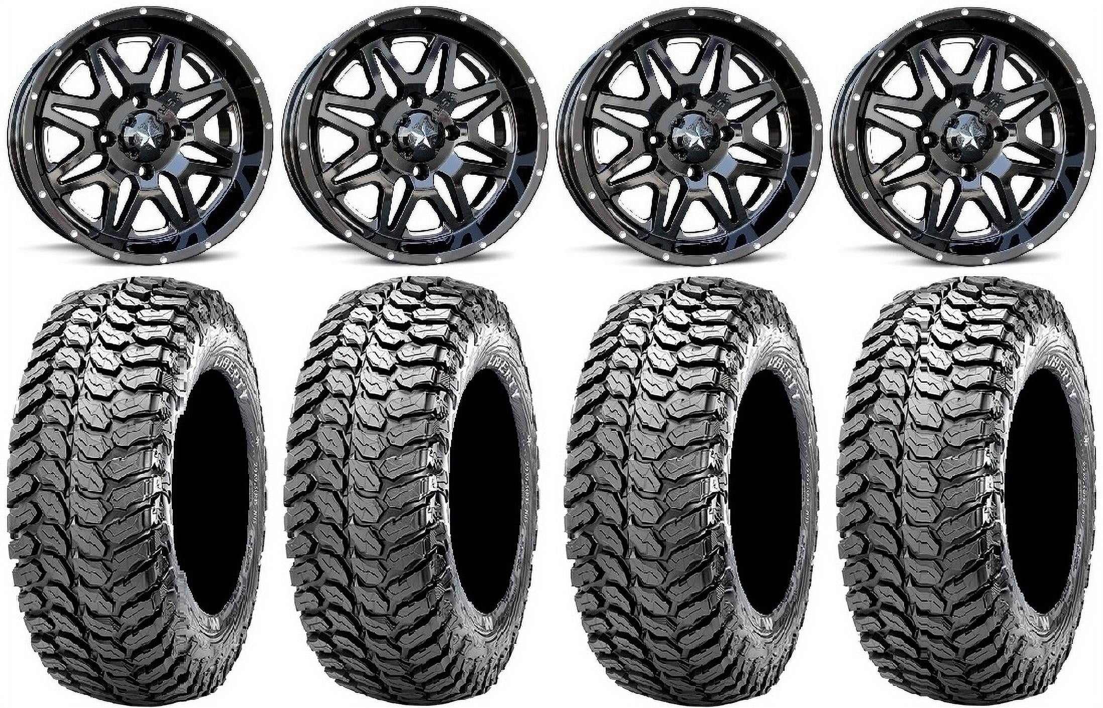 MSA Black Vibe 14" ATV Wheels 30" Liberty Tires Can-Am Commander ...