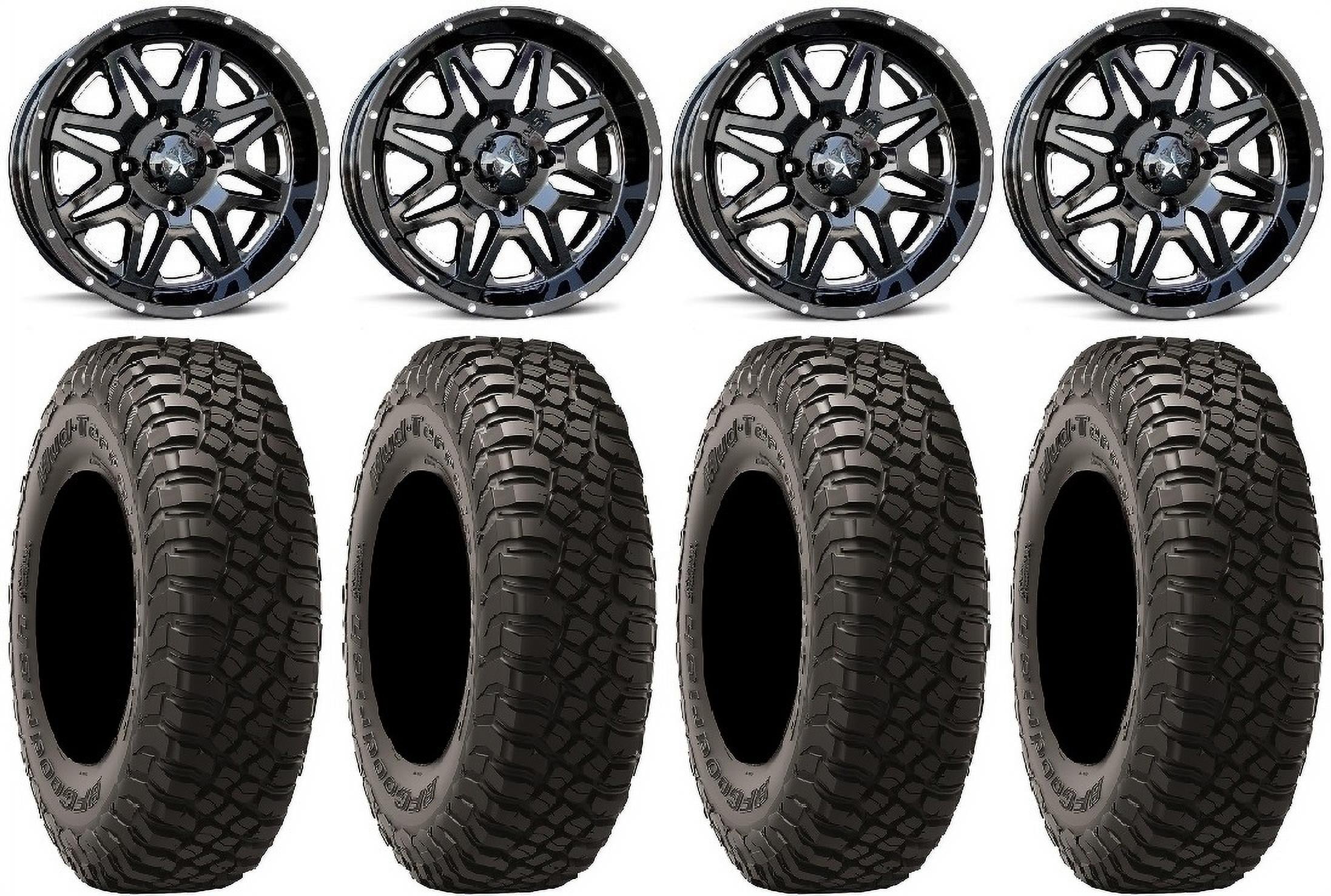 MSA Black Vibe 14" UTV Wheels 32" BFG KM3 Tires Polaris RZR XP 1000 / PRO XP / Ranger XP 900/ ...