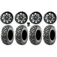 MSA Black Vibe 14" Wheels 30" Carnivore R/T Tires Polaris RZR XP 1000 ...