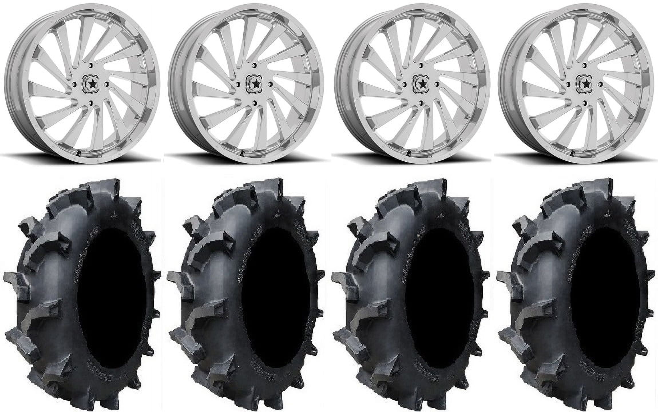 MSA Blade 18" Wheels Chrome 33" Interforce 628 Tires Can-Am Maverick X3 ...