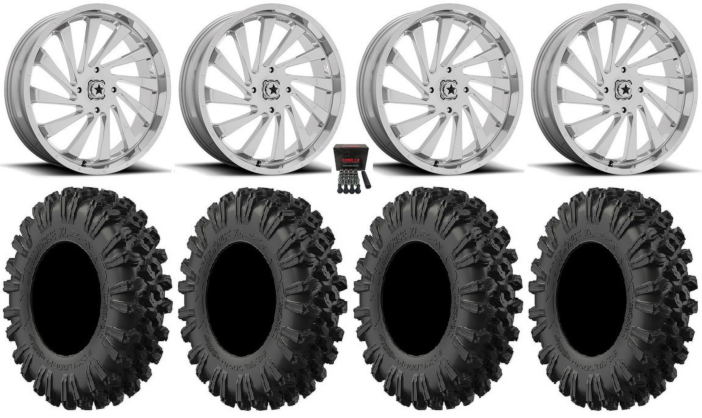 MSA Blade 18" Wheels Chrome 40" MotoRavage XL Tires Can-Am Commander ...