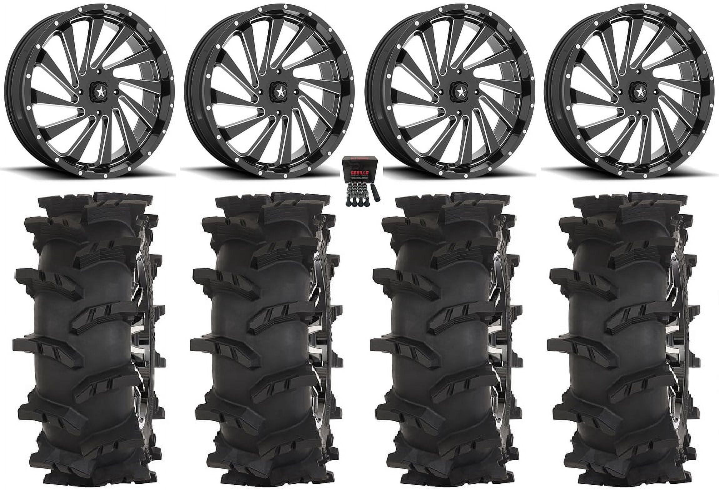 MSA Blade 18" Wheels Milled 33" Outlaw Max Tires Can-Am Maverick X3 ...