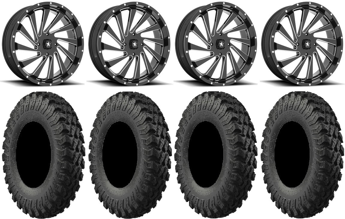 MSA Blade 18" Wheels Milled 35" MotoRally Tires Polaris RZR XP 1000 ...