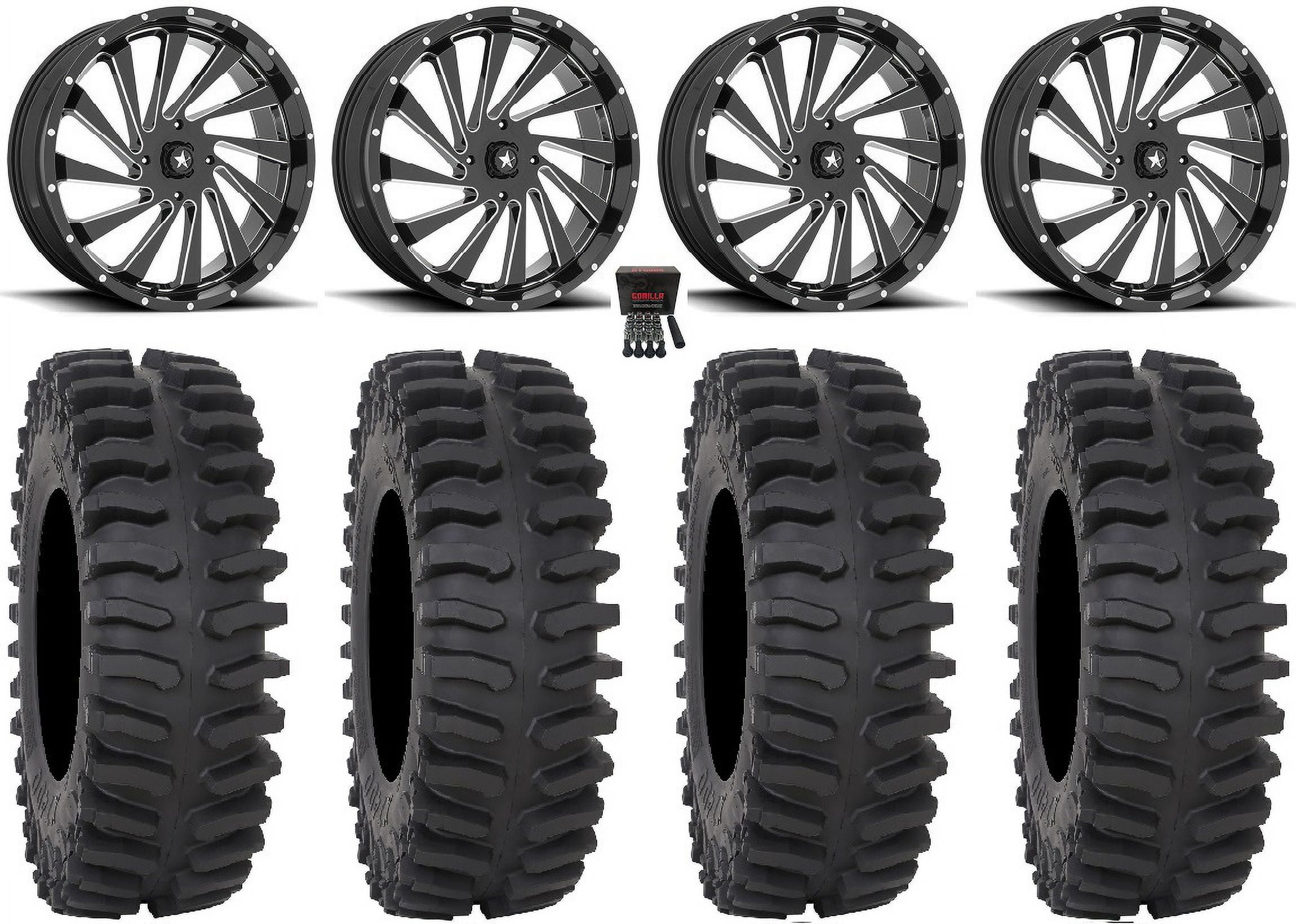 MSA Blade 18" Wheels Milled 35" XT400 Tires Can-Am Maverick X3 / Honda ...