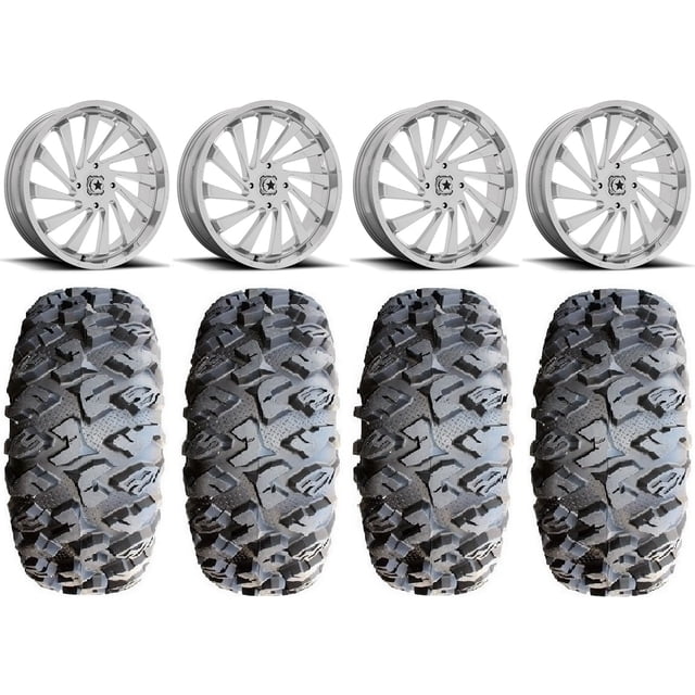 MSA Blade 20" Wheels Chrome 35" MotoClaw Tires Polaris RZR XP 1000 ...