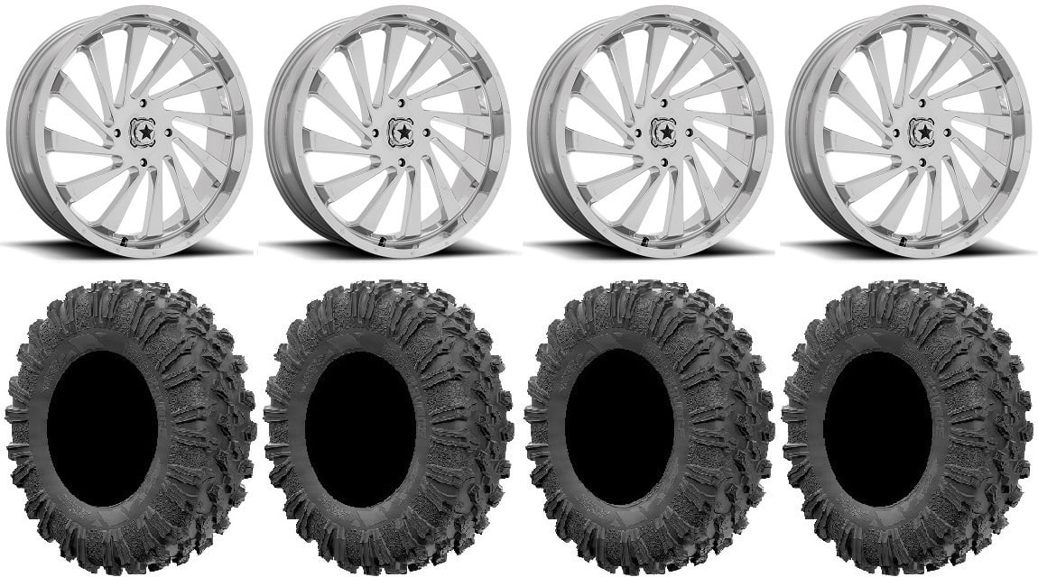 MSA Blade 20" Wheels Chrome 35" MotoRavage Tires Sportsman RZR Ranger ...