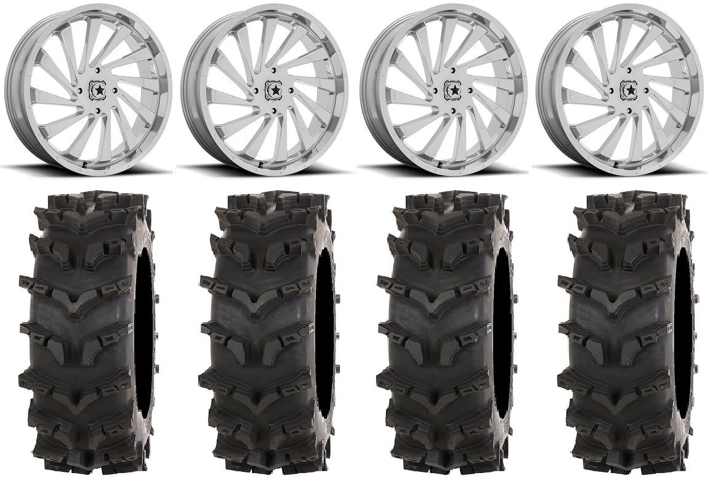 MSA Blade 20" Wheels Chrome 36" Out&Back Max'd Tires Can-Am Commander ...