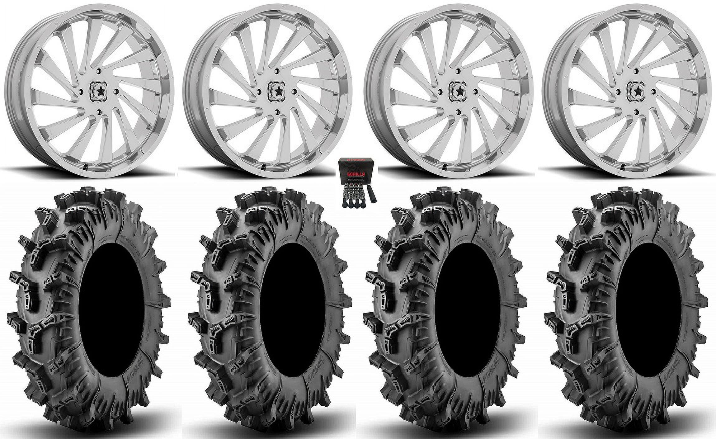 MSA Blade 22" Wheels Chrome 42" Terminator Max Tires Polaris RZR XP ...
