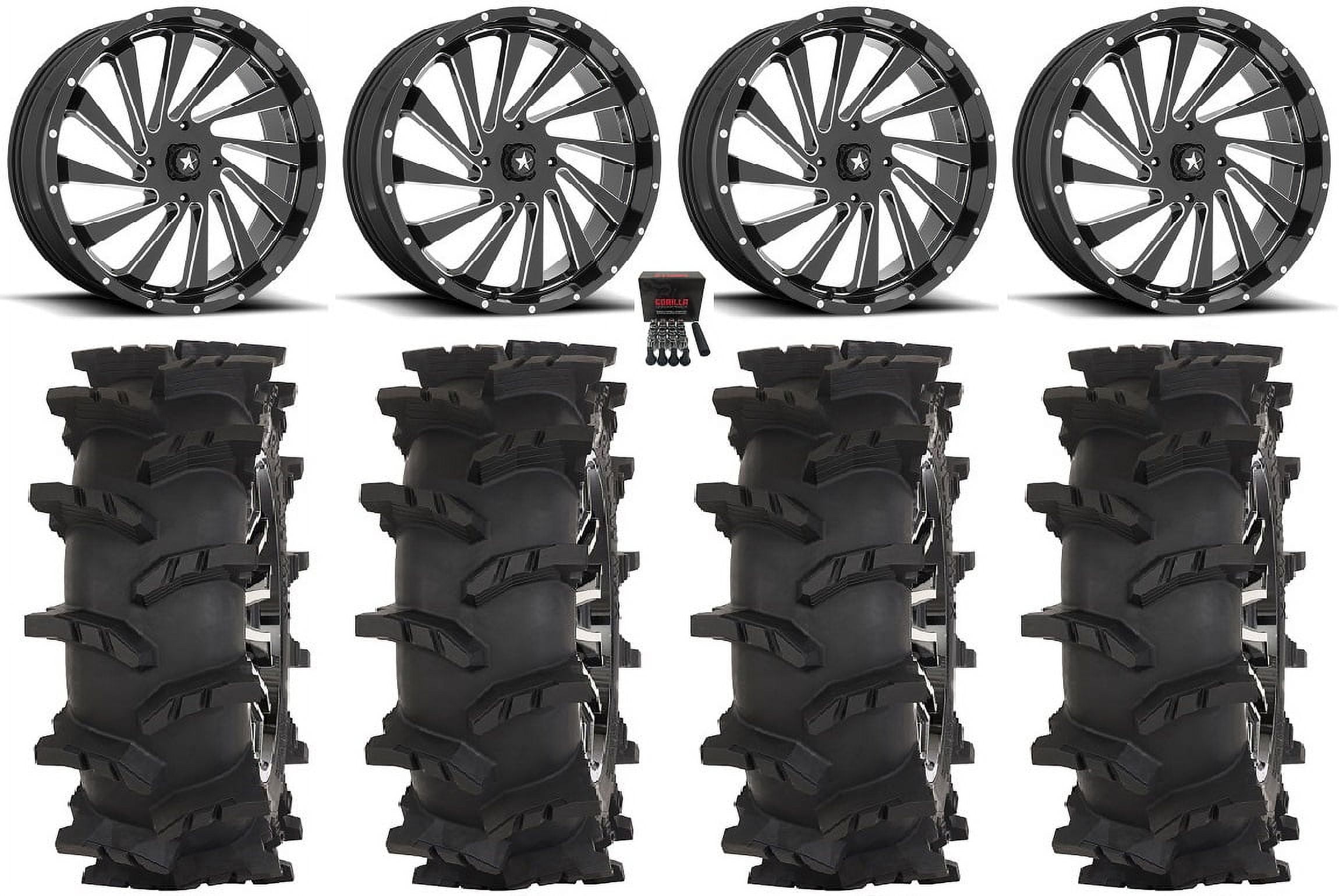 MSA Blade 22" Wheels Milled 35" Outlaw Max Tires Can-Am Commander ...