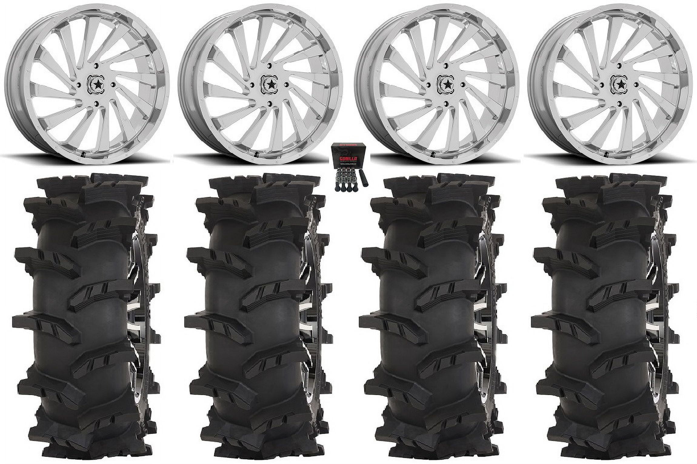 MSA Blade 24" Wheels Chrome 37" Outlaw Max Tires Can-Am Commander ...