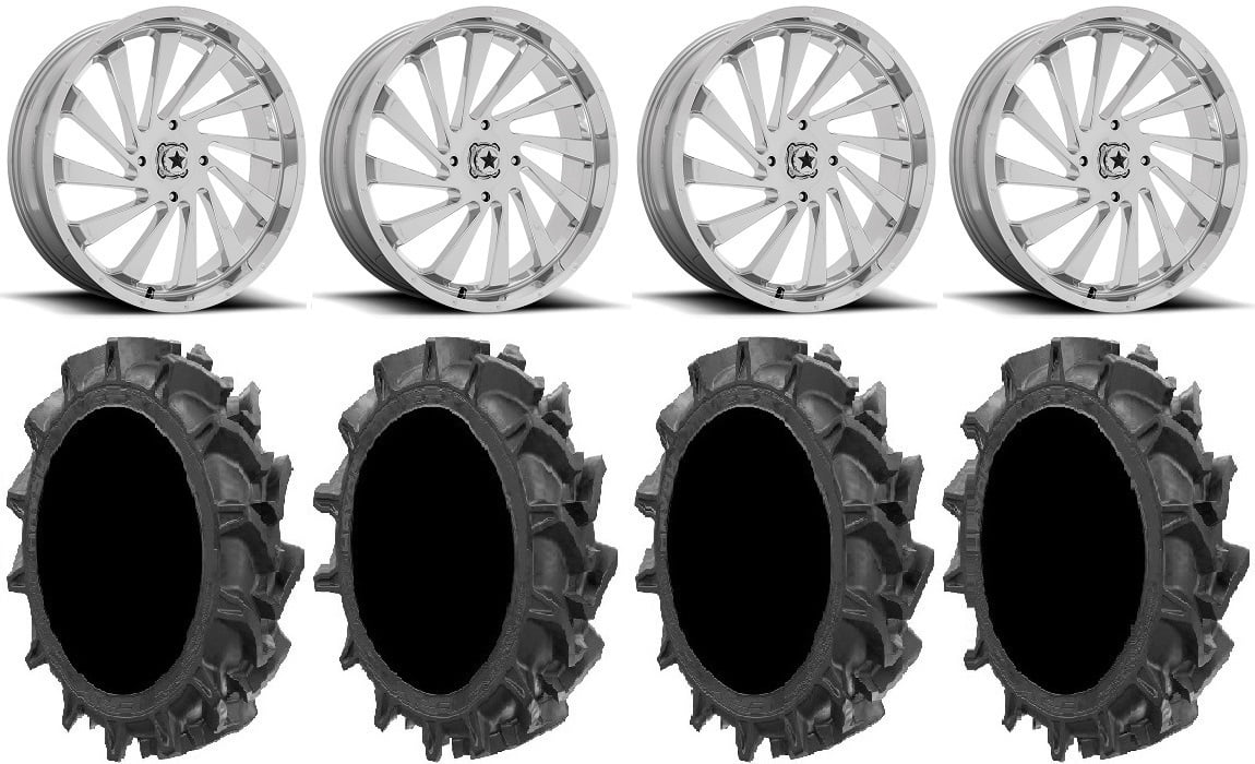 MSA Blade 24" Wheels Chrome 40" MotoHavok Tires Kawasaki Mule Pro FXT ...