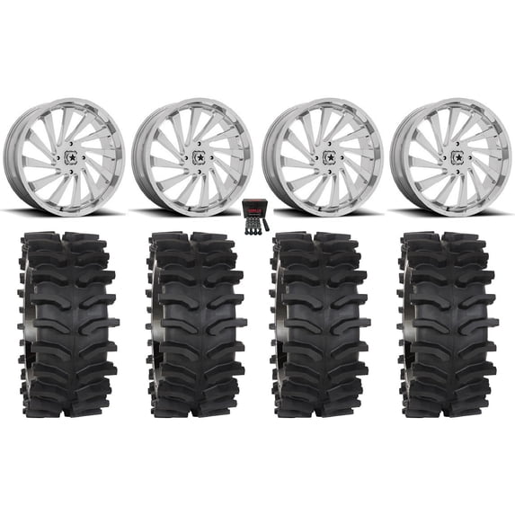 MSA Blade 24" Wheels Chrome 40" XT400W Tires Can-Am Commander Maverick ...