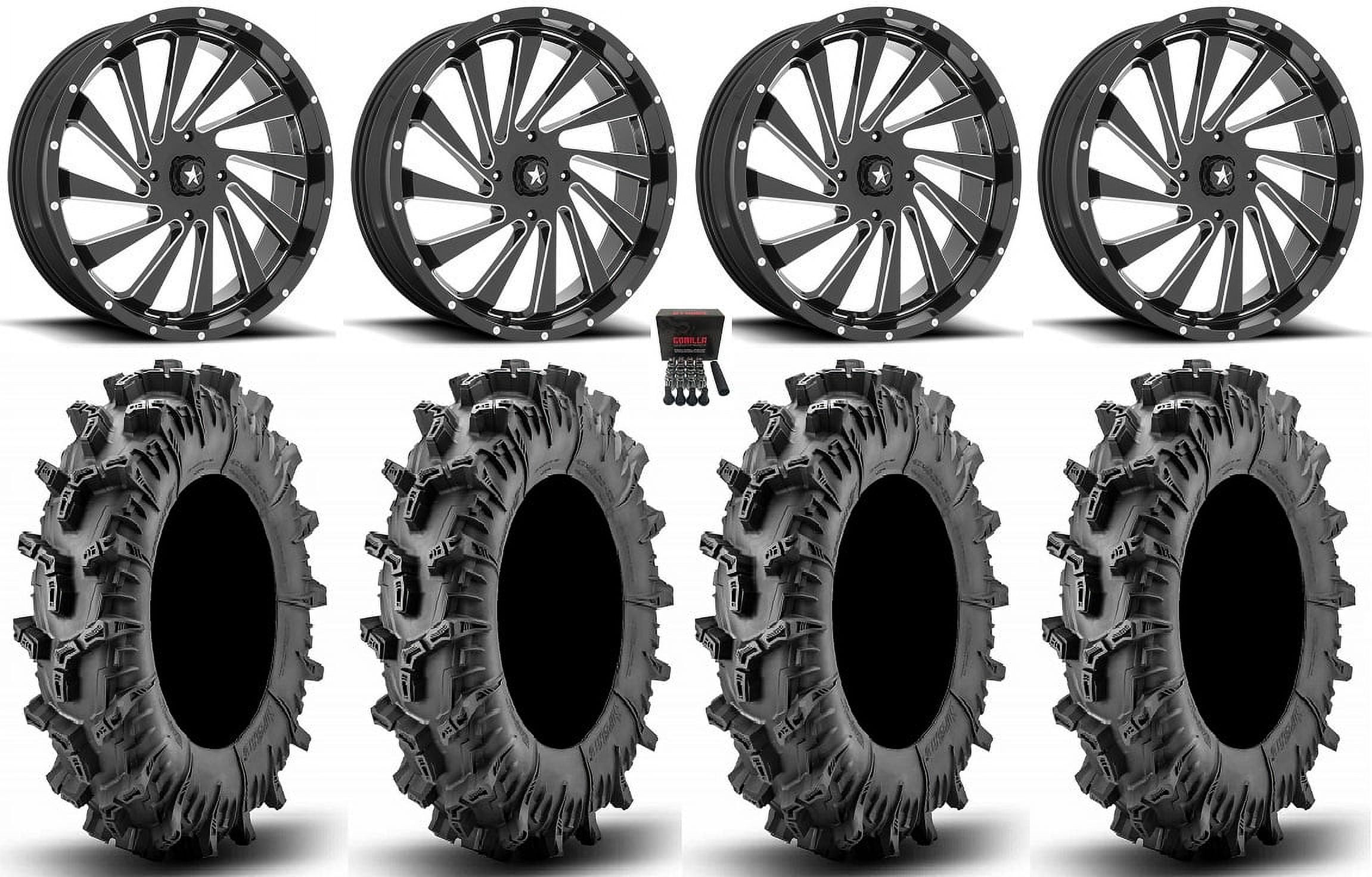 MSA Blade 24" Wheels Milled 38" Terminator Max Tires Sportsman RZR ...