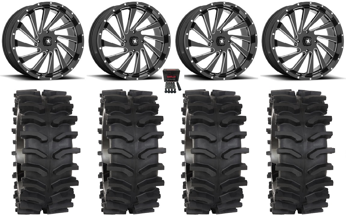 MSA Blade 24" Wheels Milled 40" XT400W Tires Can-Am Maverick X3 / Honda ...