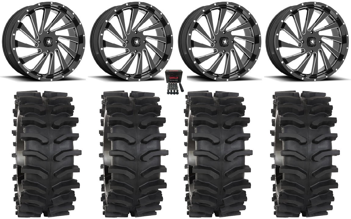 MSA Blade 24" Wheels Milled 40" XT400W Tires Sportsman RZR Ranger ...