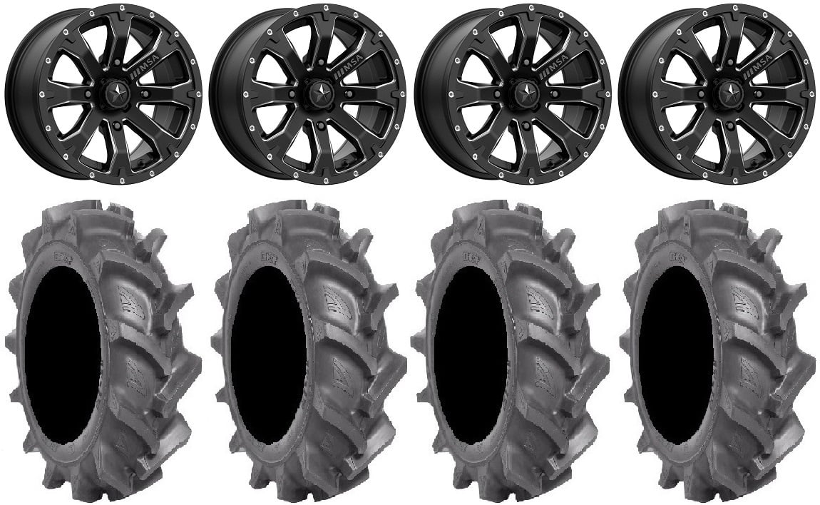 MSA Bounty 14" Wheels Black 28" BKT AT 171 Tires Yamaha Viking ...