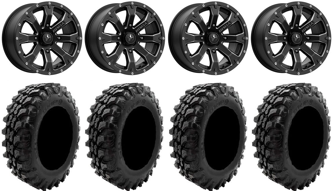 MSA Bounty 14" Wheels Black 30" K9 XT Tires Polaris RZR XP 1000 / PRO ...