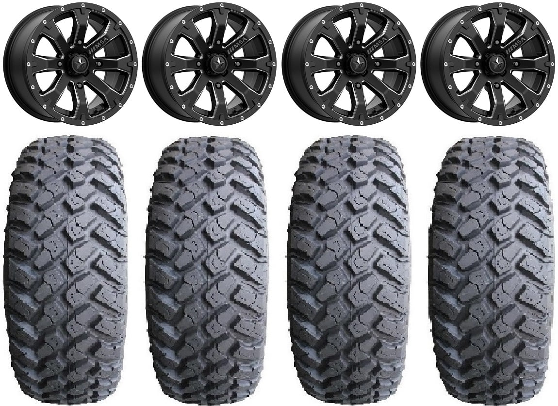 MSA Bounty 14" Wheels Black 30" MotoHammer Tires Yamaha Viking ...