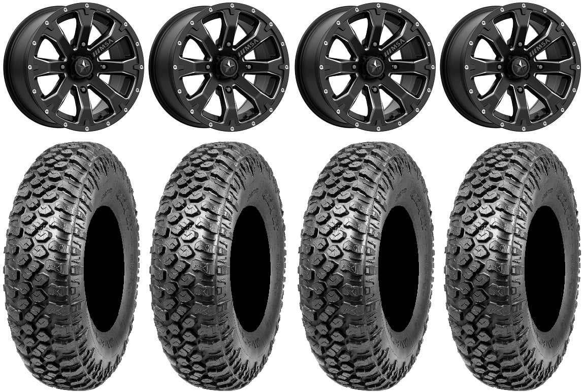 MSA Bounty 15" Wheels Black 32" RAZR XT Tires Sportsman RZR Ranger ...