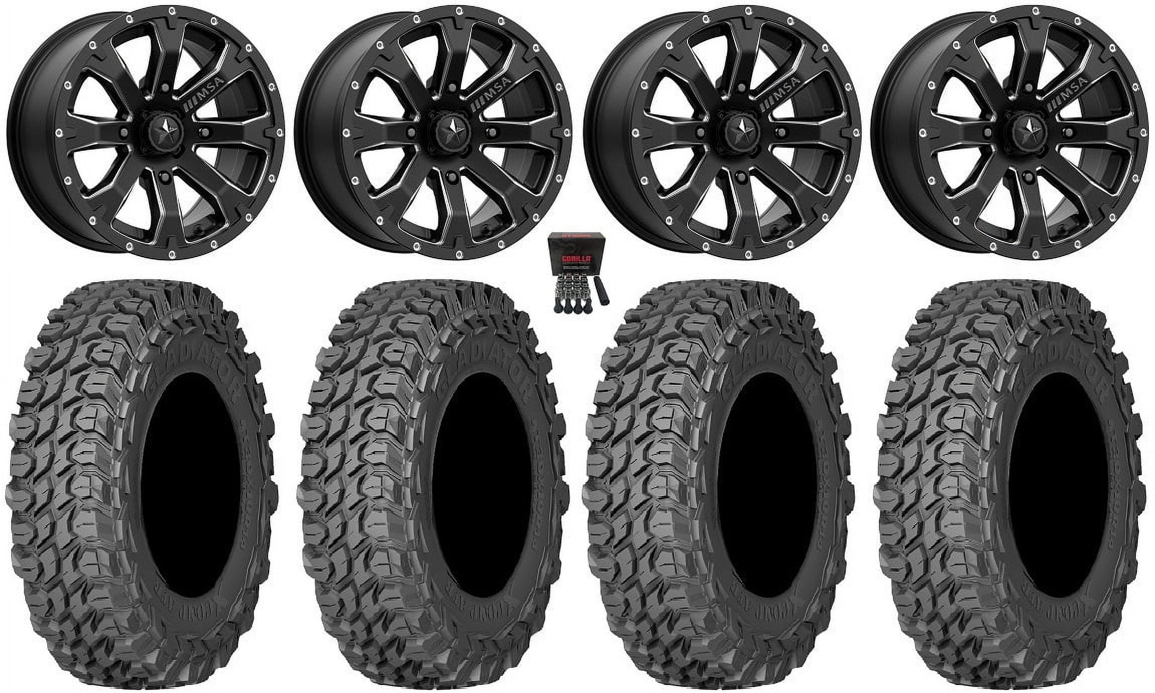 MSA Bounty 15" Wheels Black 32" X Comp ATR Tires Can-Am Commander ...