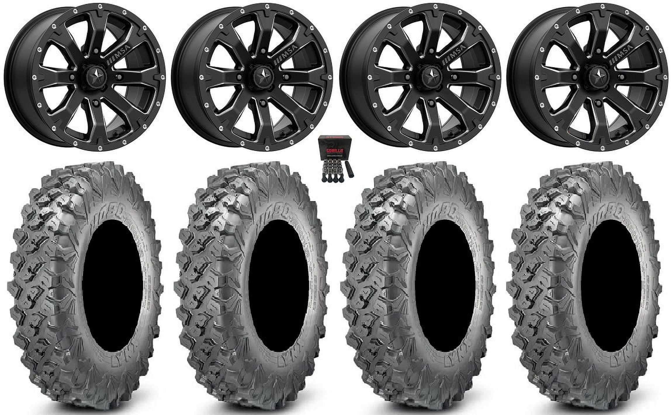 MSA Bounty 15" Wheels Black 35" Lynx SXS Tires Can-Am Commander ...