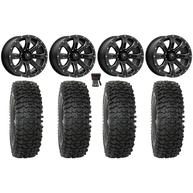 MSA Bounty 15" Wheels Black 35" RC500S Sticky Tires Can-Am Maverick X3 ...