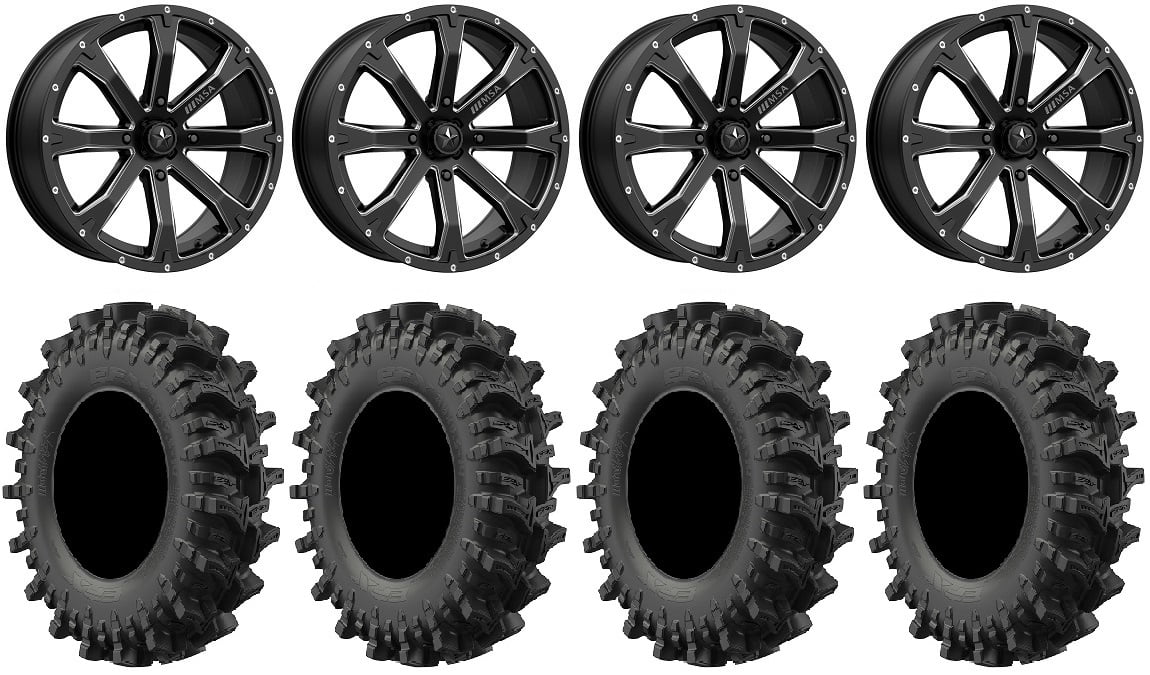 MSA Bounty 18" Wheels Black 32" MotoSlayer Tires Can-Am Commander ...