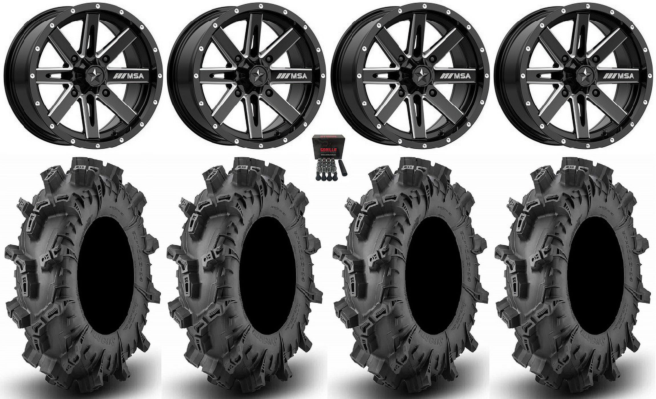 MSA Boxer 14" Wheels Milled 28" Terminator Max Tires Honda Foreman ...