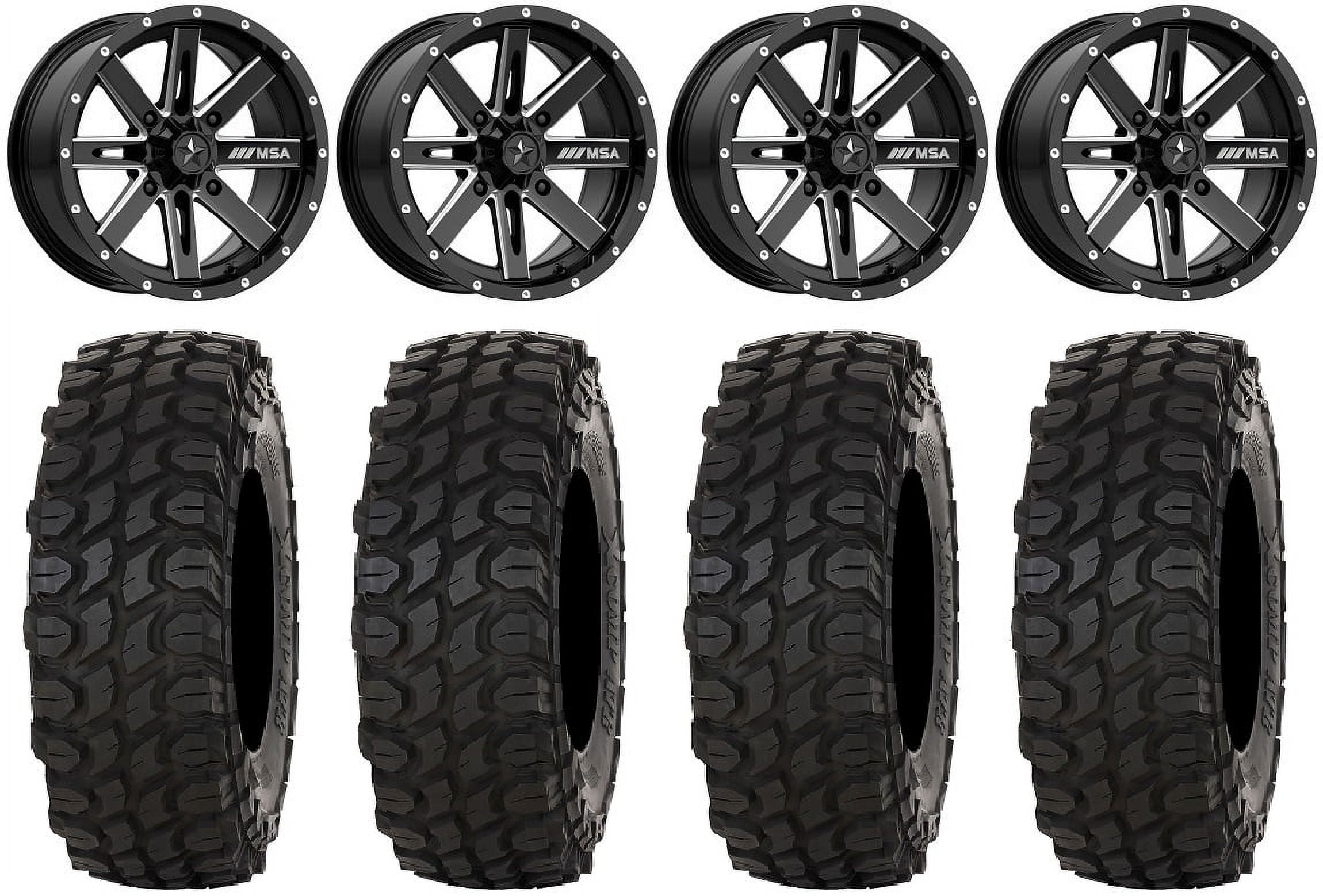 MSA Boxer 14" Wheels Milled 28" XComp ATR Tires Sportsman RZR Ranger ...