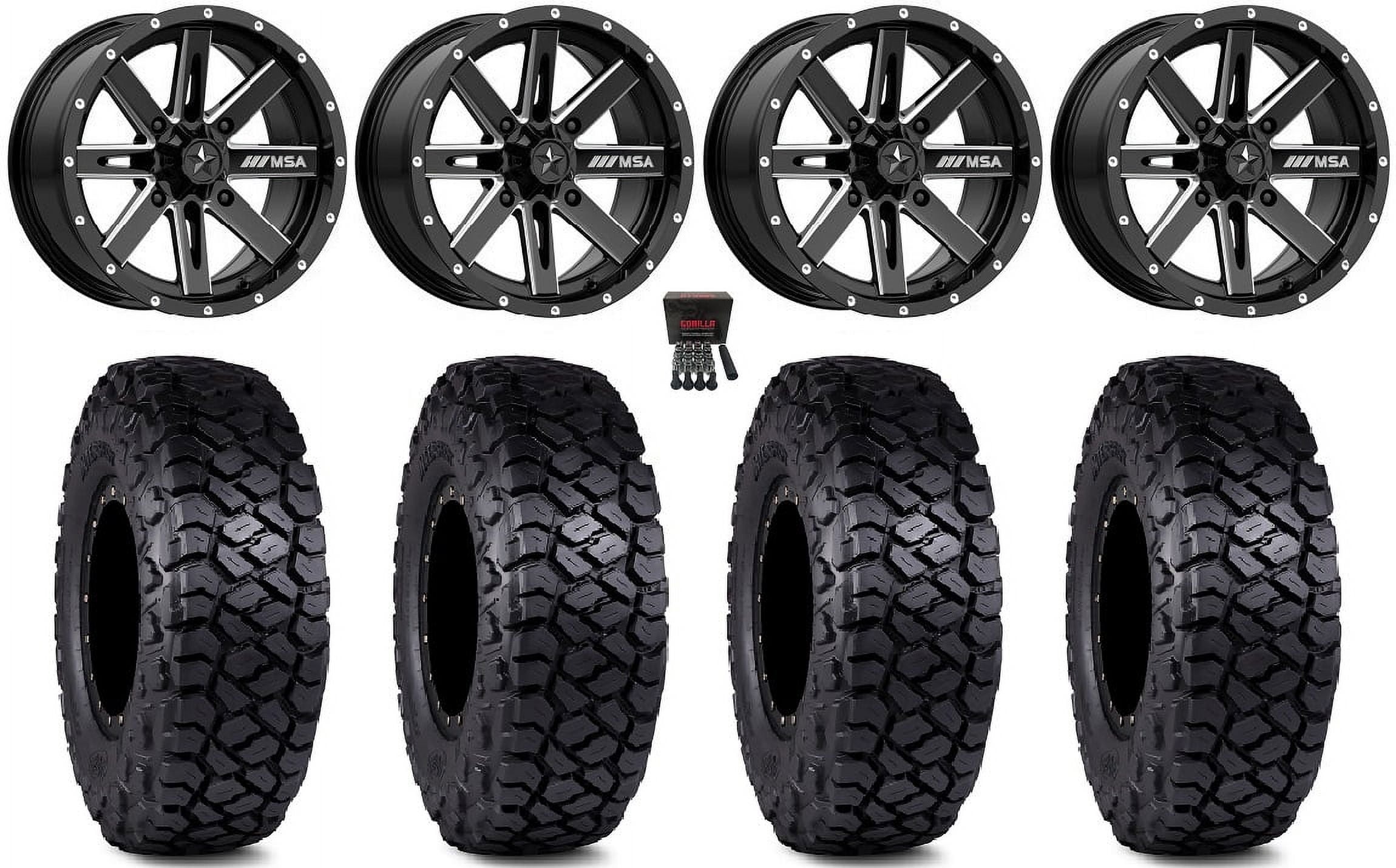 MSA Boxer 14" Wheels Milled 30" Intersect Tires Honda Foreman Rancher ...